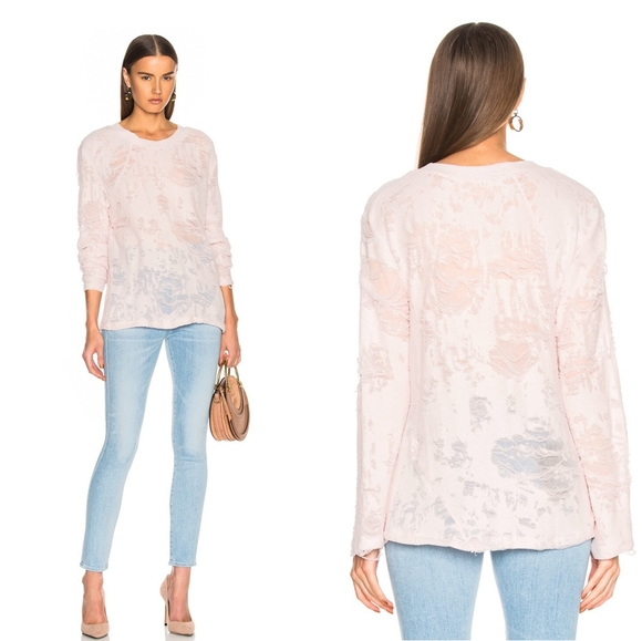 IRO | Sweaters | Iro Jeans Anile Destroyed Distressed Sweater Womens ...
